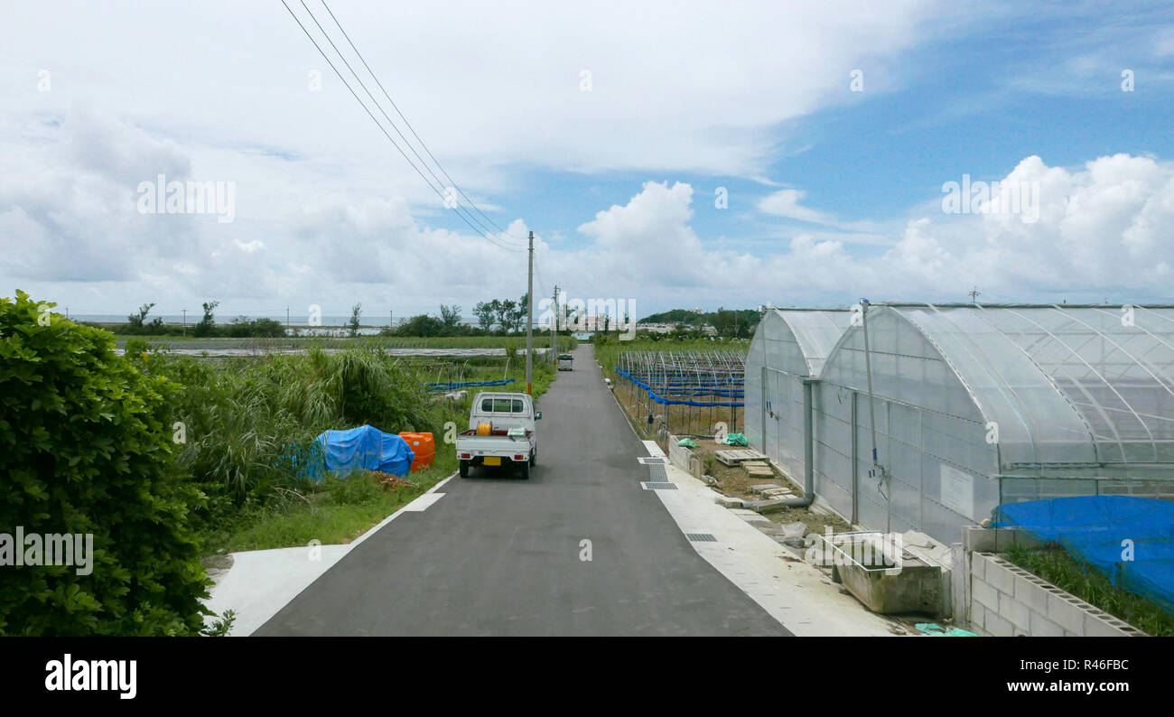 Farm in Japan countryside and blue sky Stock Photo - Alamy