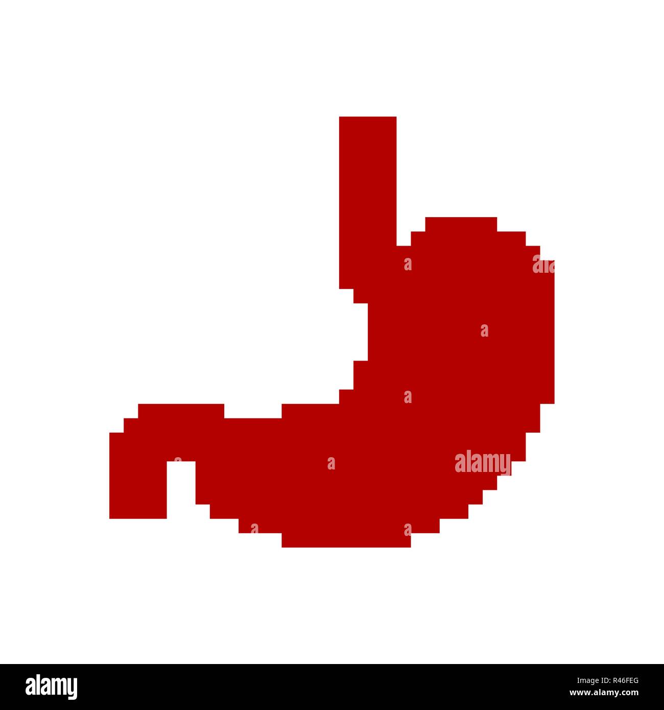 Stomach pixel art. Human internal organs 8 bit. Pixelate anatomy 16bit ...