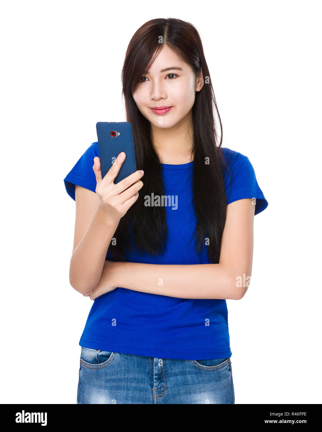 Woman use of the cellphone Stock Photo - Alamy