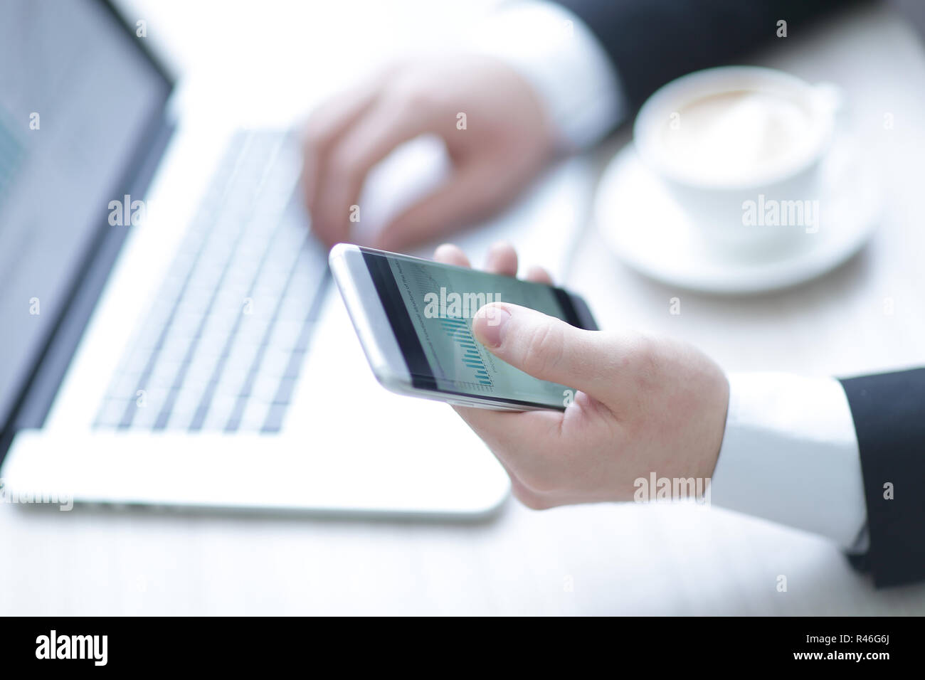 closeup. business man working with financial charts Stock Photo - Alamy