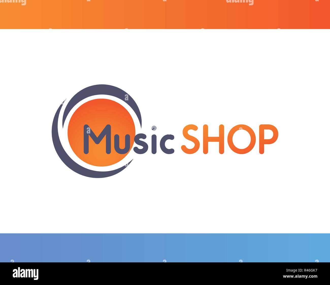 Logo for Music shop isolated on white background. Vector illustration ...