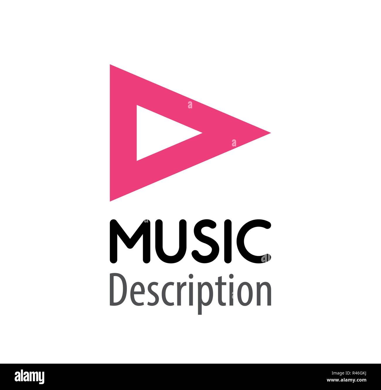 Music logo pink color. Pink Play button of player isolated on white ...