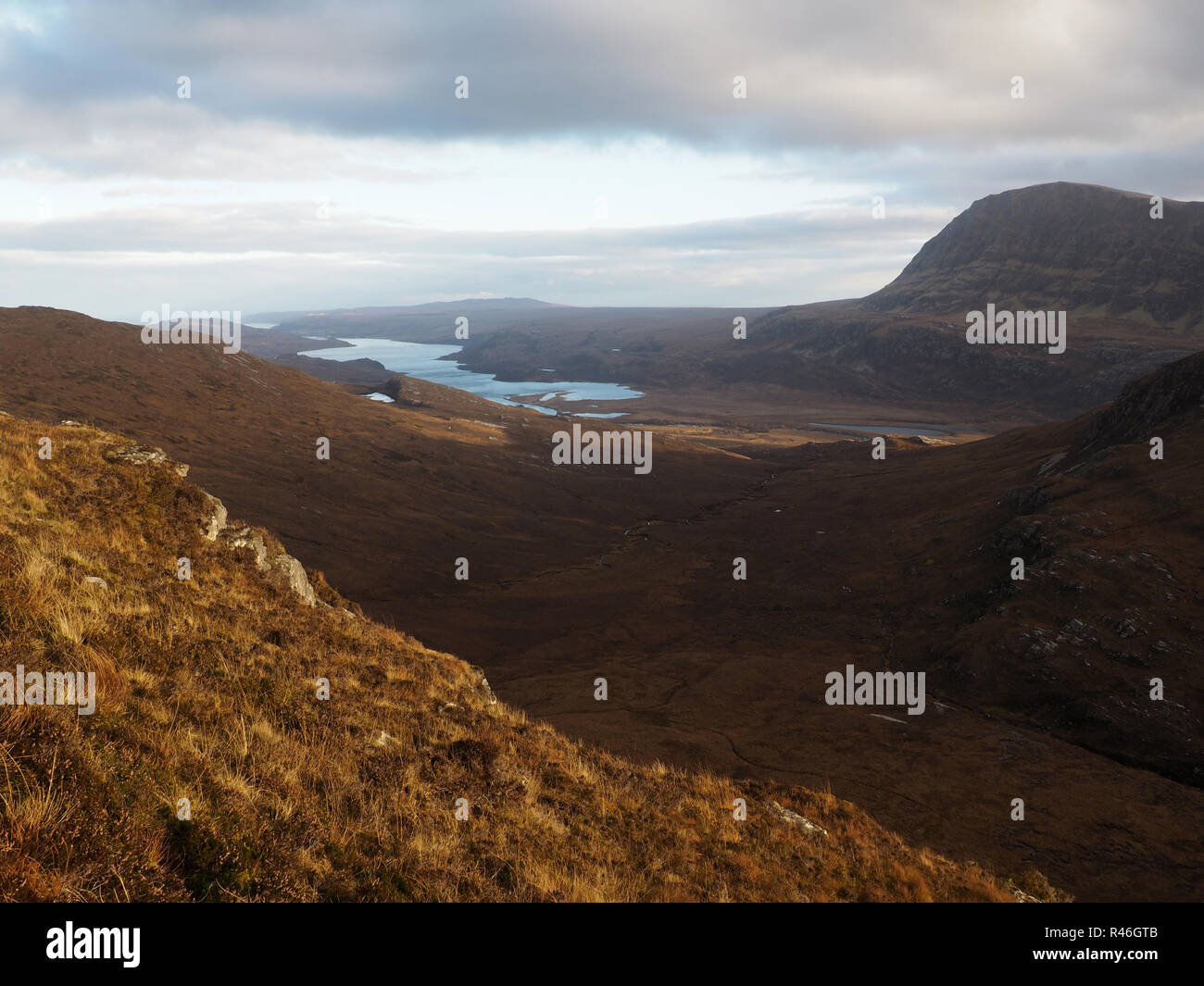 Ben Hope, Loch Hope from Feinne-bheinn mhor, northern Scotland Stock ...
