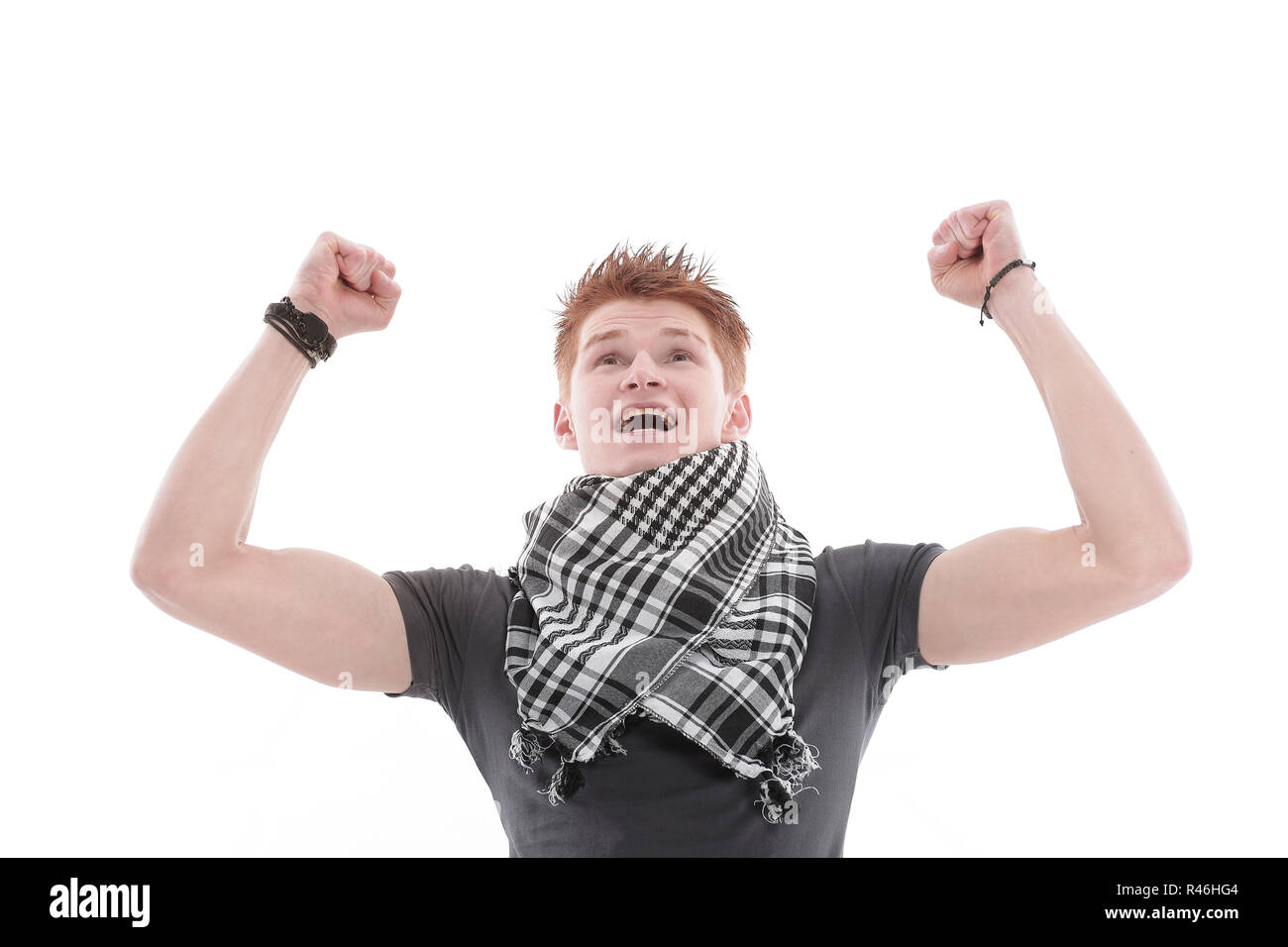 very happy modern man.isolated on a white Stock Photo - Alamy