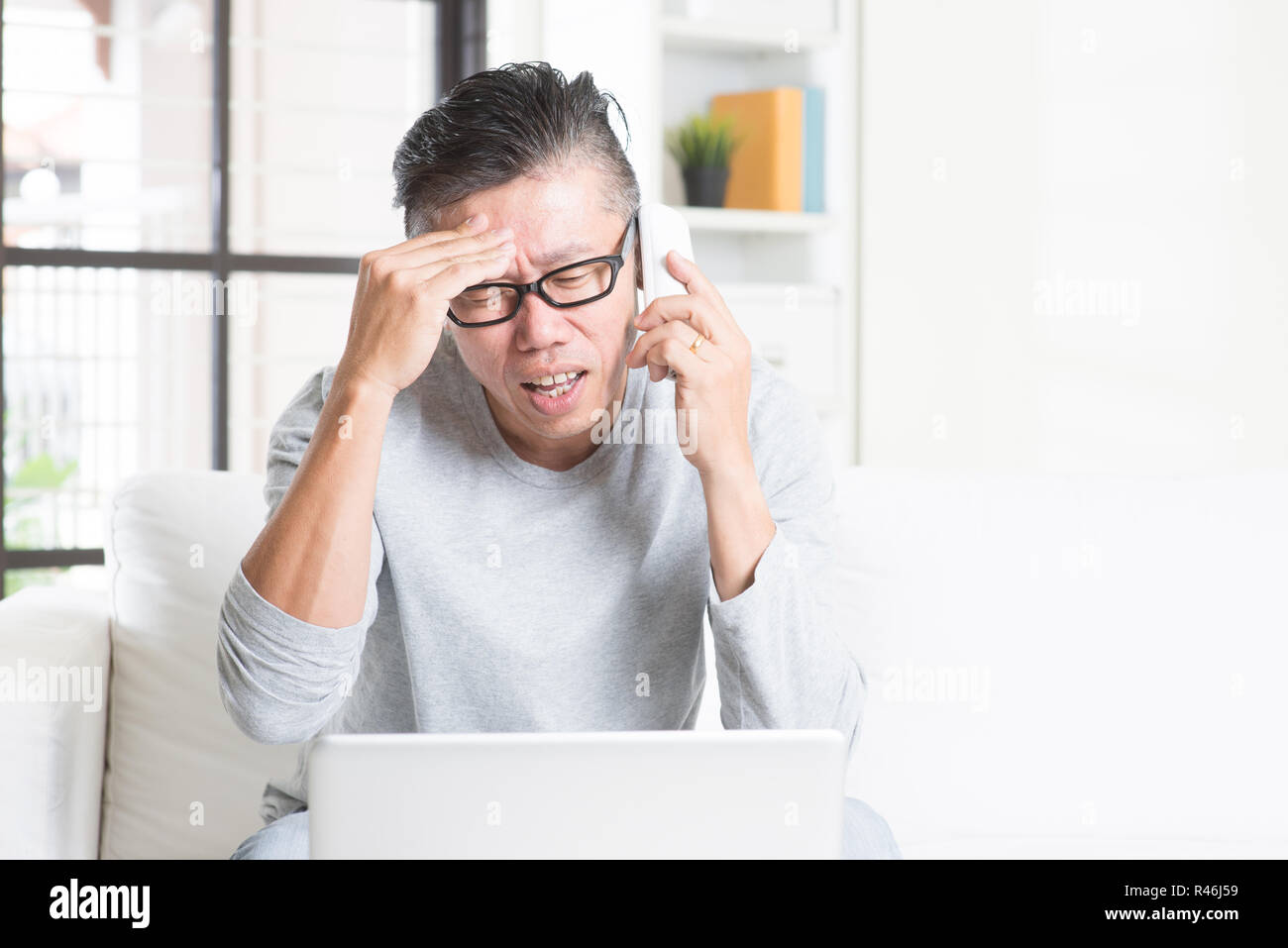 Having problems while working from home Stock Photo - Alamy