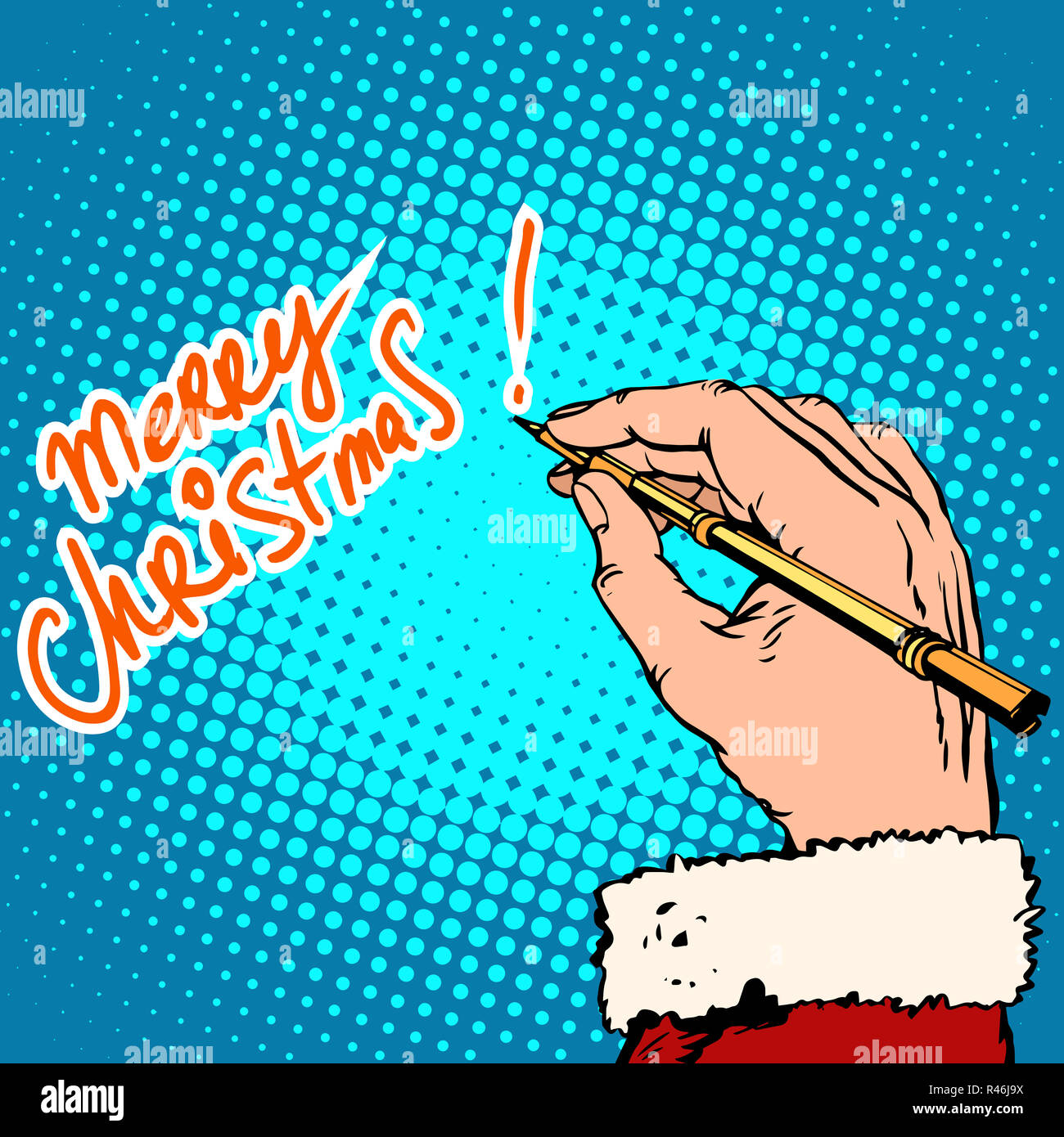 Merry Christmas Santa Claus signed Stock Photo - Alamy