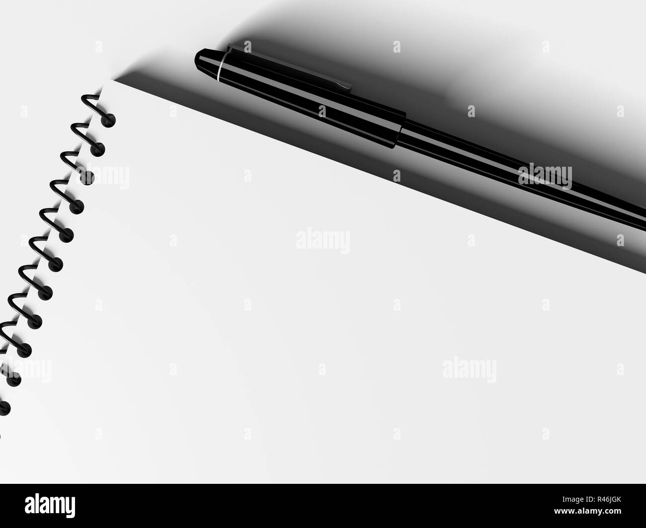 Blank spiral notebook backgrounds Black and White Stock Photos & Images ...