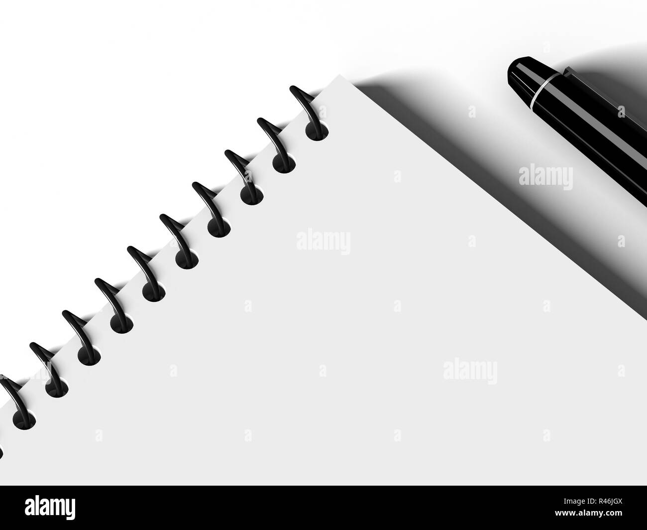 Blank note paper with pen. isolated on white Stock Photo - Alamy