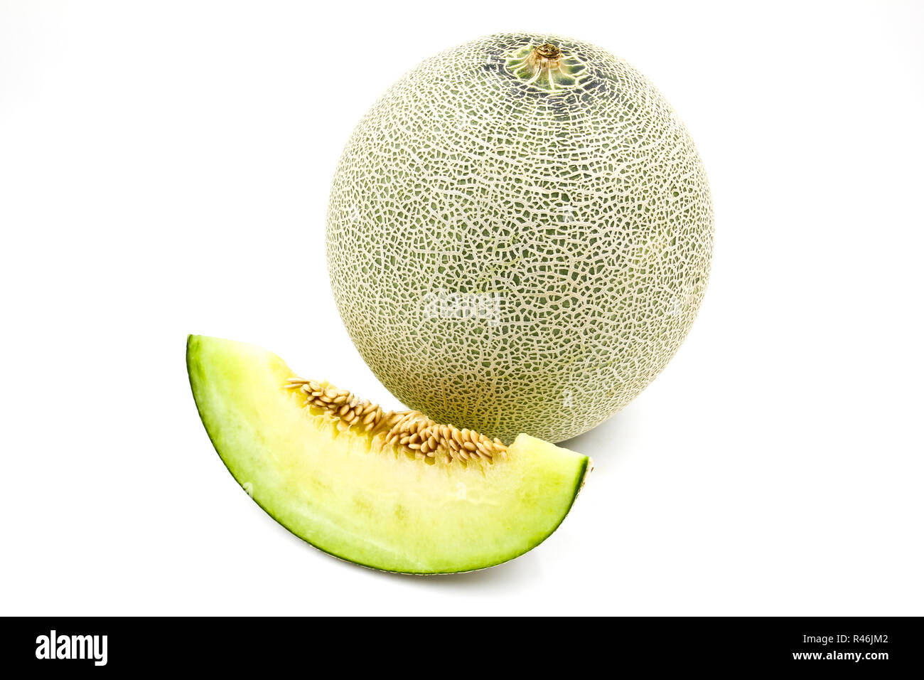 Green Melon isolated on white background Stock Photo - Alamy