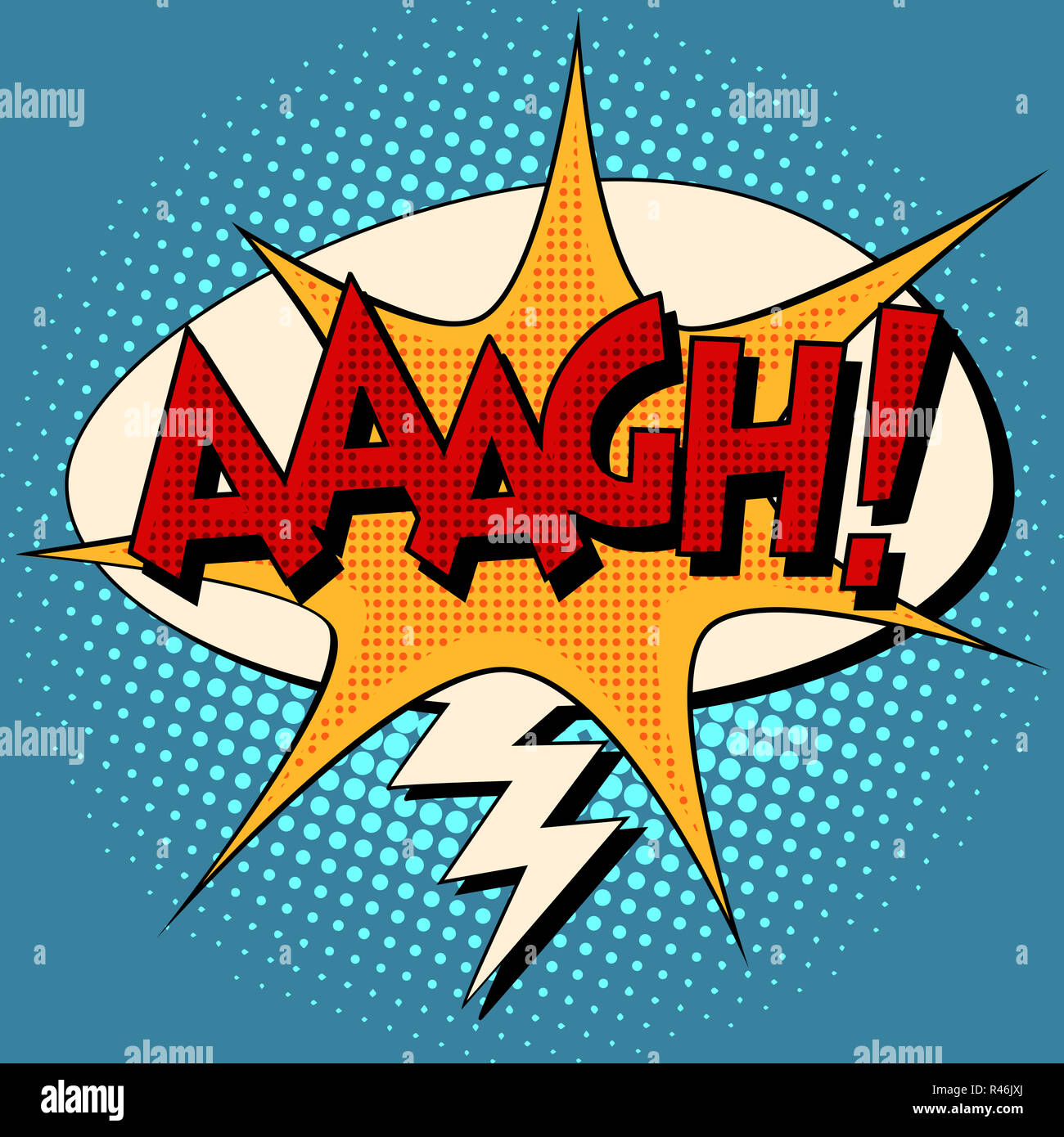 aaagh comic bubble retro text Stock Photo - Alamy