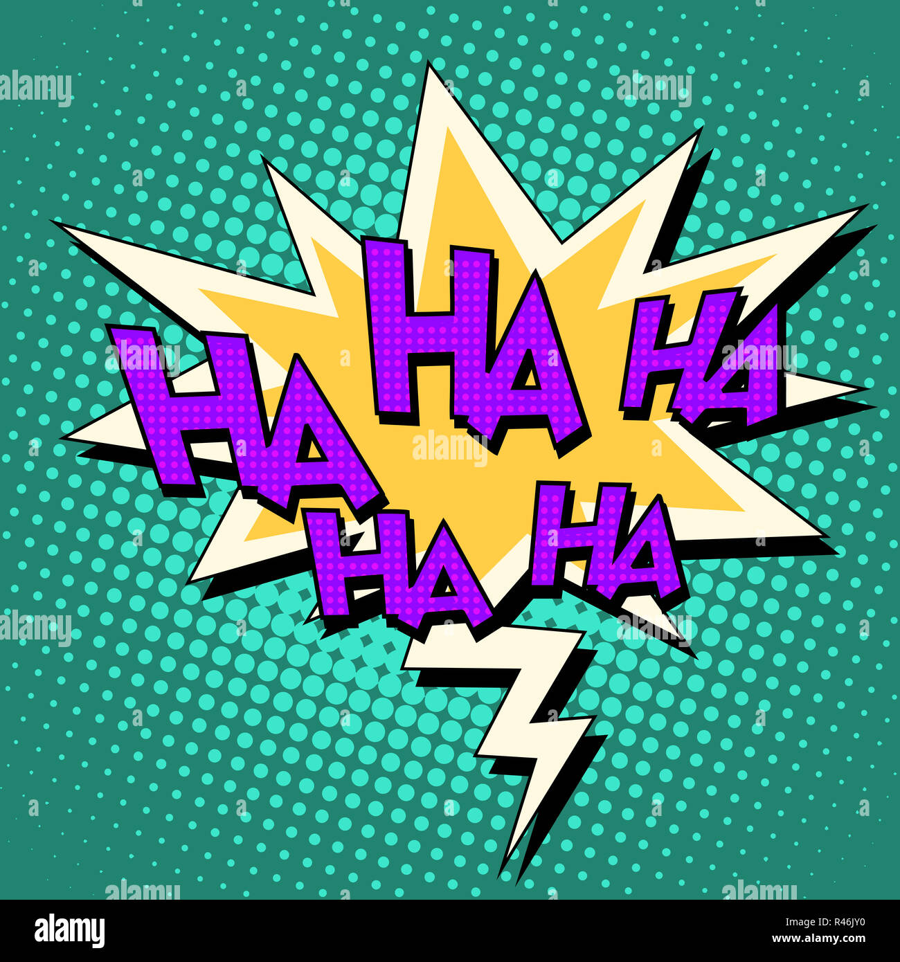 haha comic bubble retro text Stock Photo - Alamy