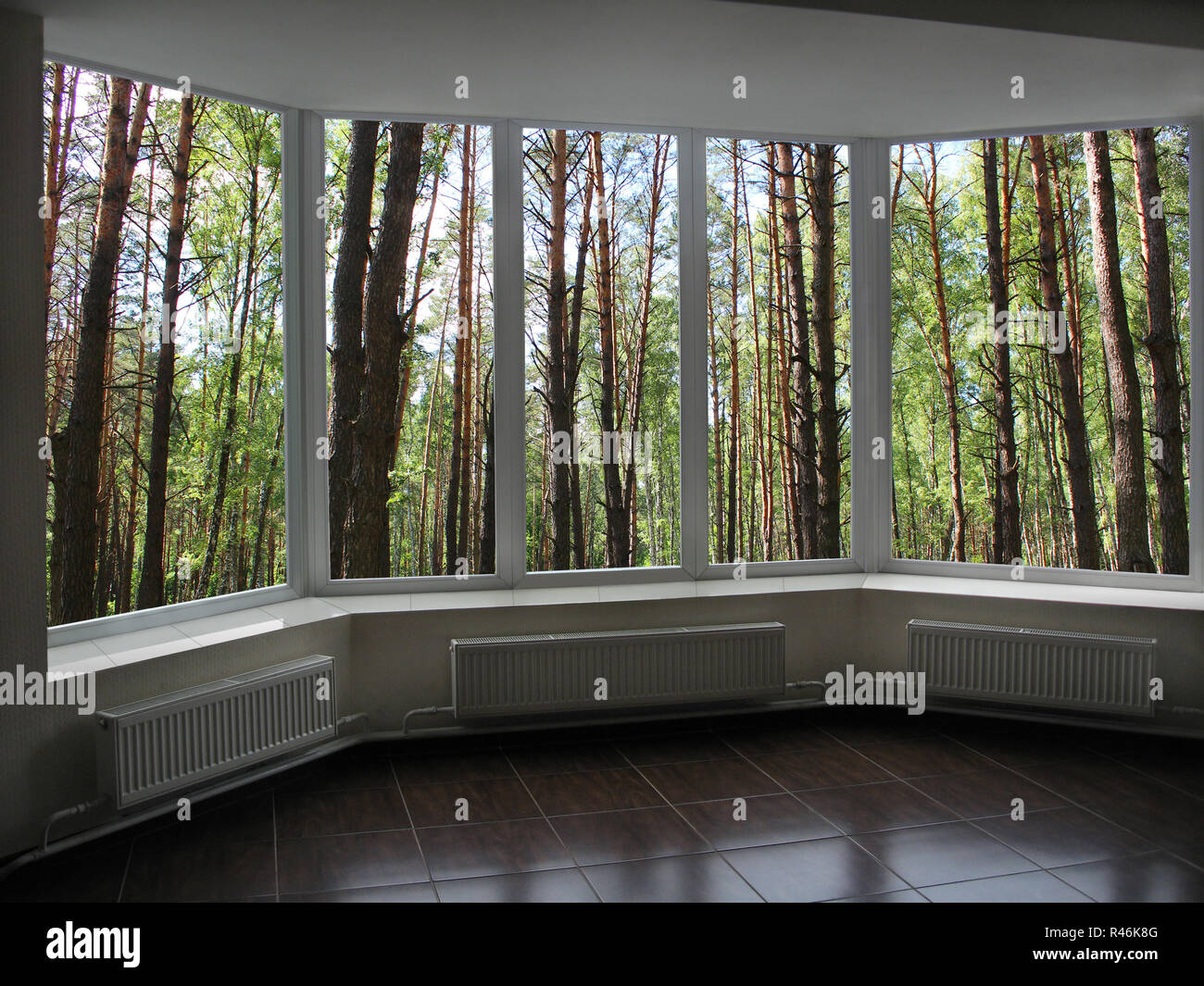 plastic windows overlooking the grove Stock Photo - Alamy