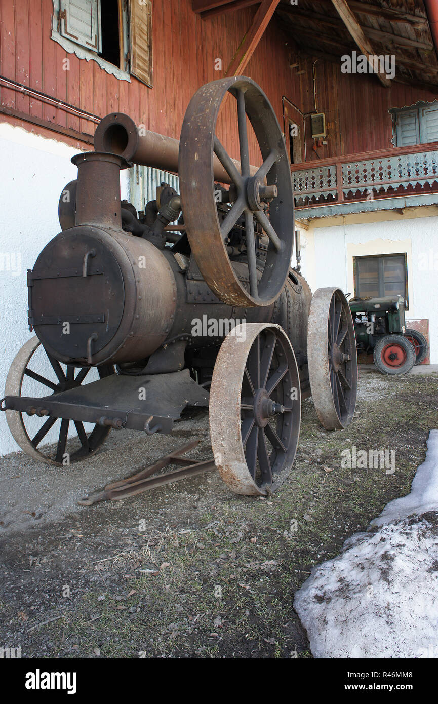 old steam engine with iron wheels Stock Photo - Alamy