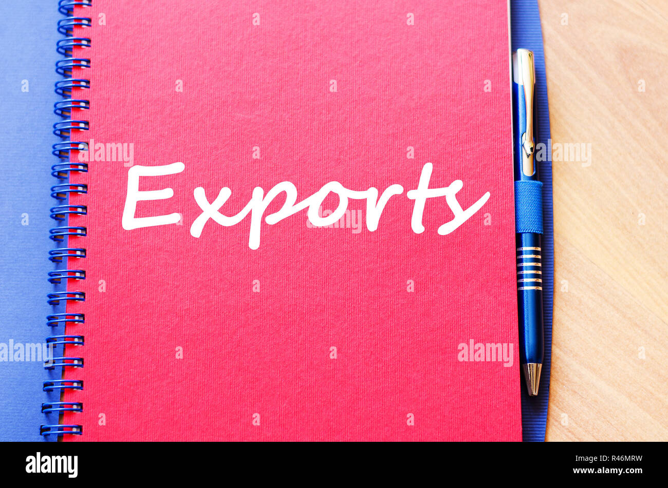 Exports write on notebook Stock Photo - Alamy