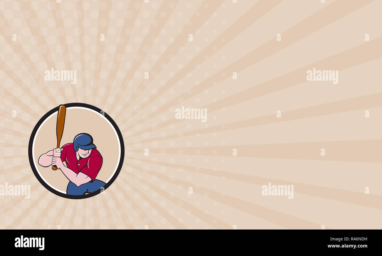 Business card Baseball Player Batting Circle Cartoon Stock Photo - Alamy