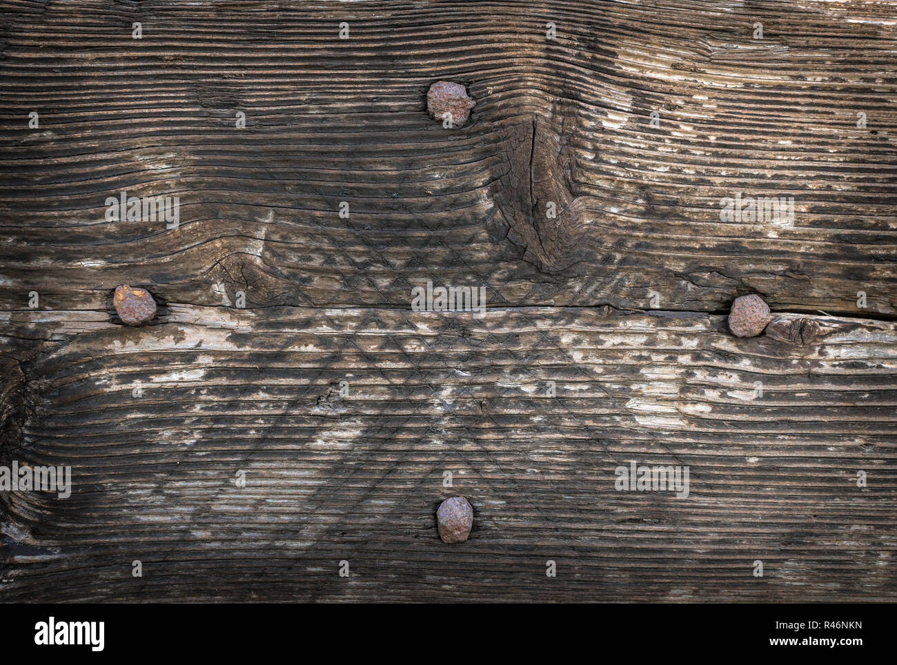 Scratched wood and rusty nails Stock Photo - Alamy
