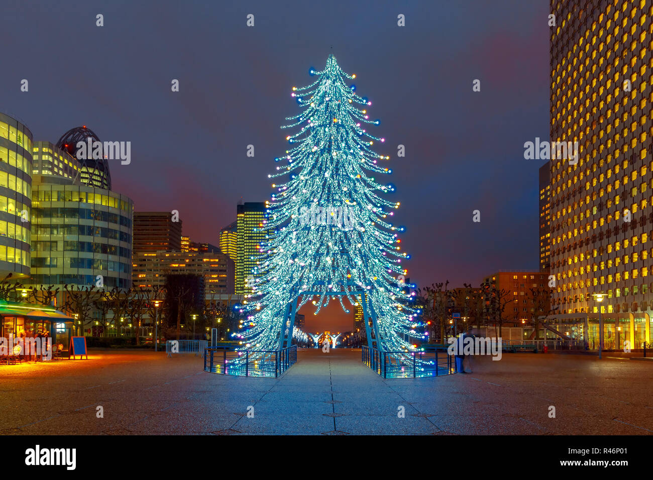 Christmas tree among the skyscrapers in Paris, France Stock Photo - Alamy