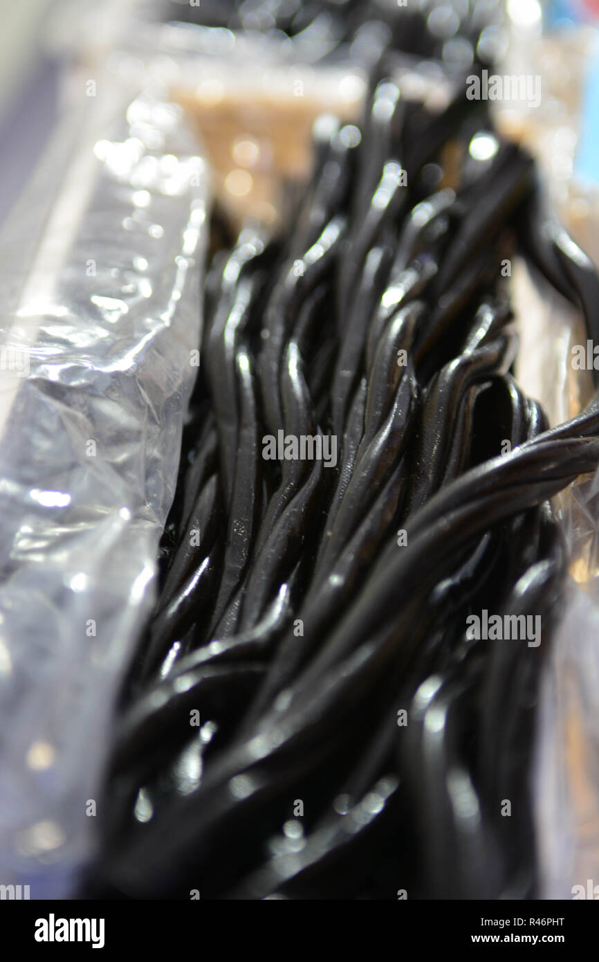 close up of liquorice on display at local food market Stock Photo - Alamy