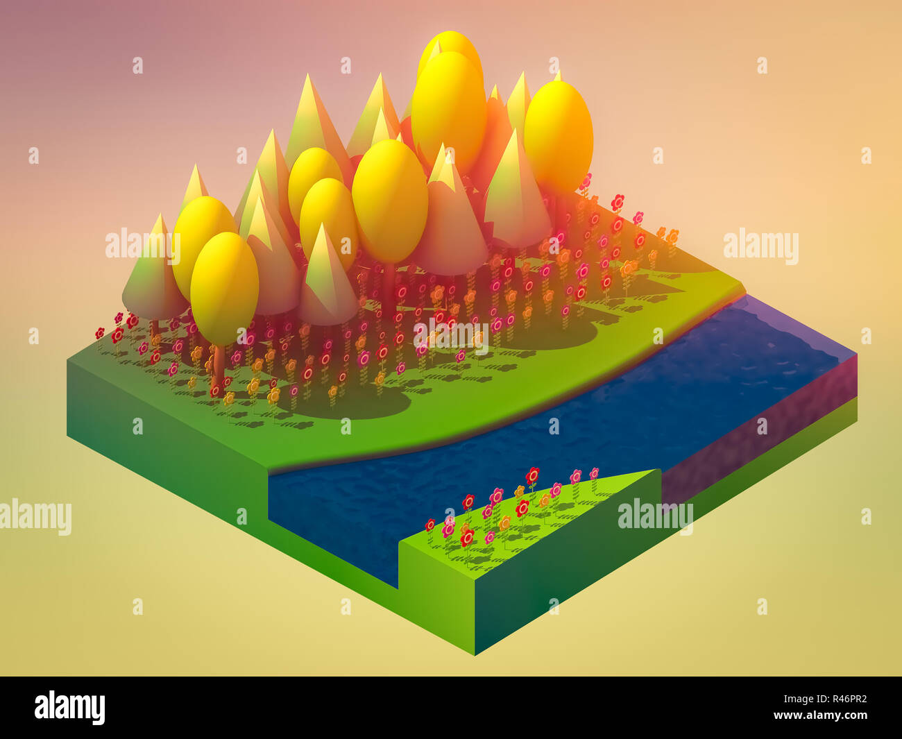 Isometric forest elements hi-res stock photography and images - Alamy