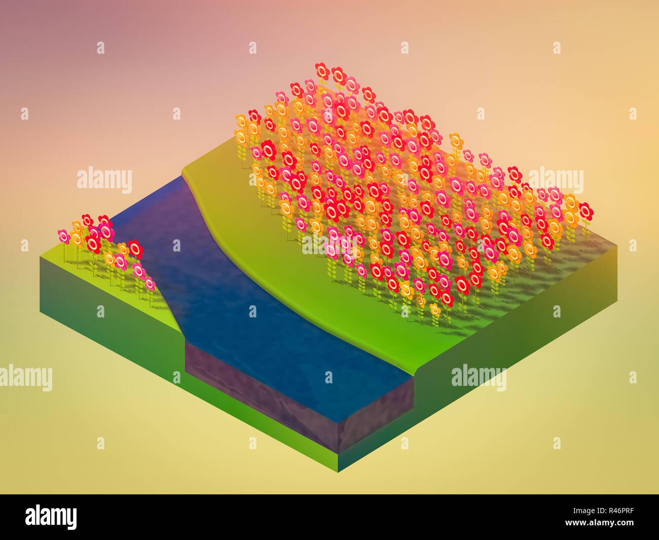isometric nature and landscape Stock Photo - Alamy