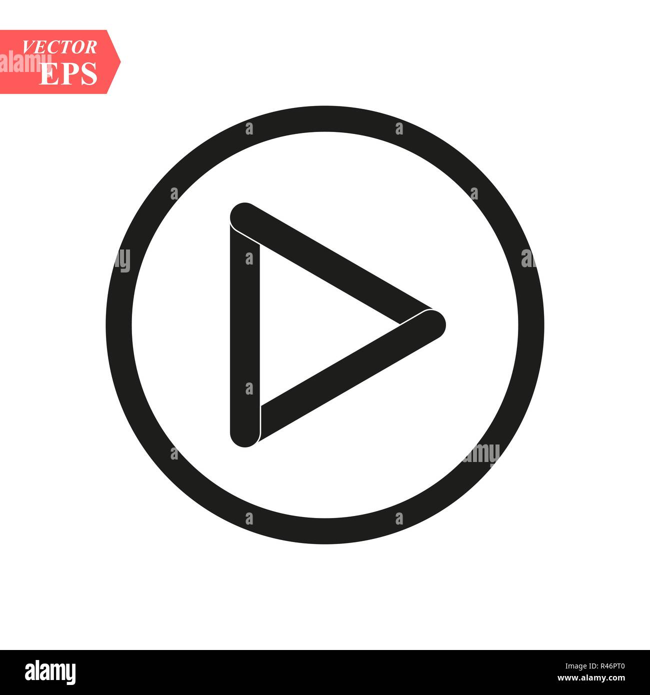 Black and white play icon. Vector illustration Stock Vector Image & Art ...