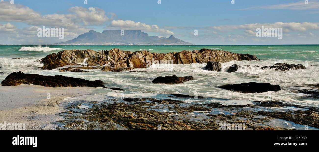 view over the sea table mountain Stock Photo - Alamy