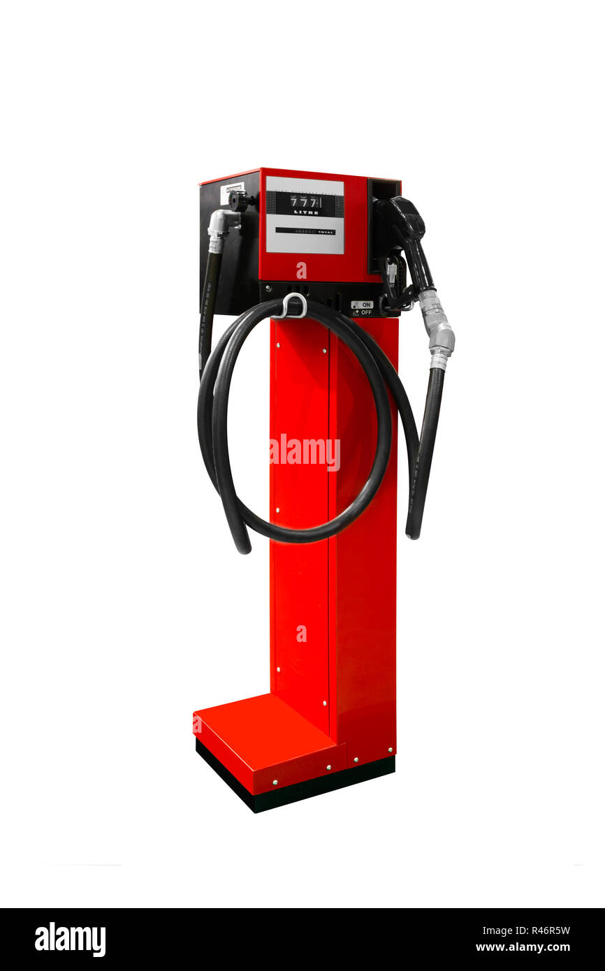 Red petrol pump Cut Out Stock Images & Pictures - Alamy