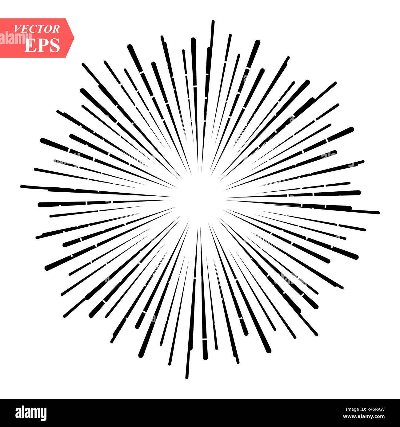 Vintage Sunburst. Star Brust. Design Decorated Element. Vector ...