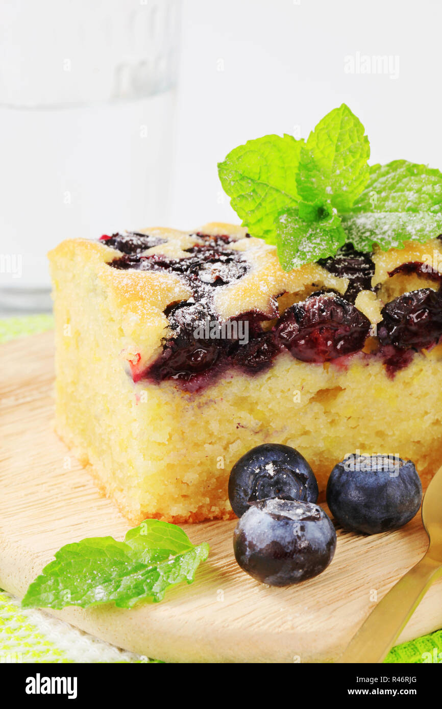 Blueberry cake slice Stock Photo - Alamy
