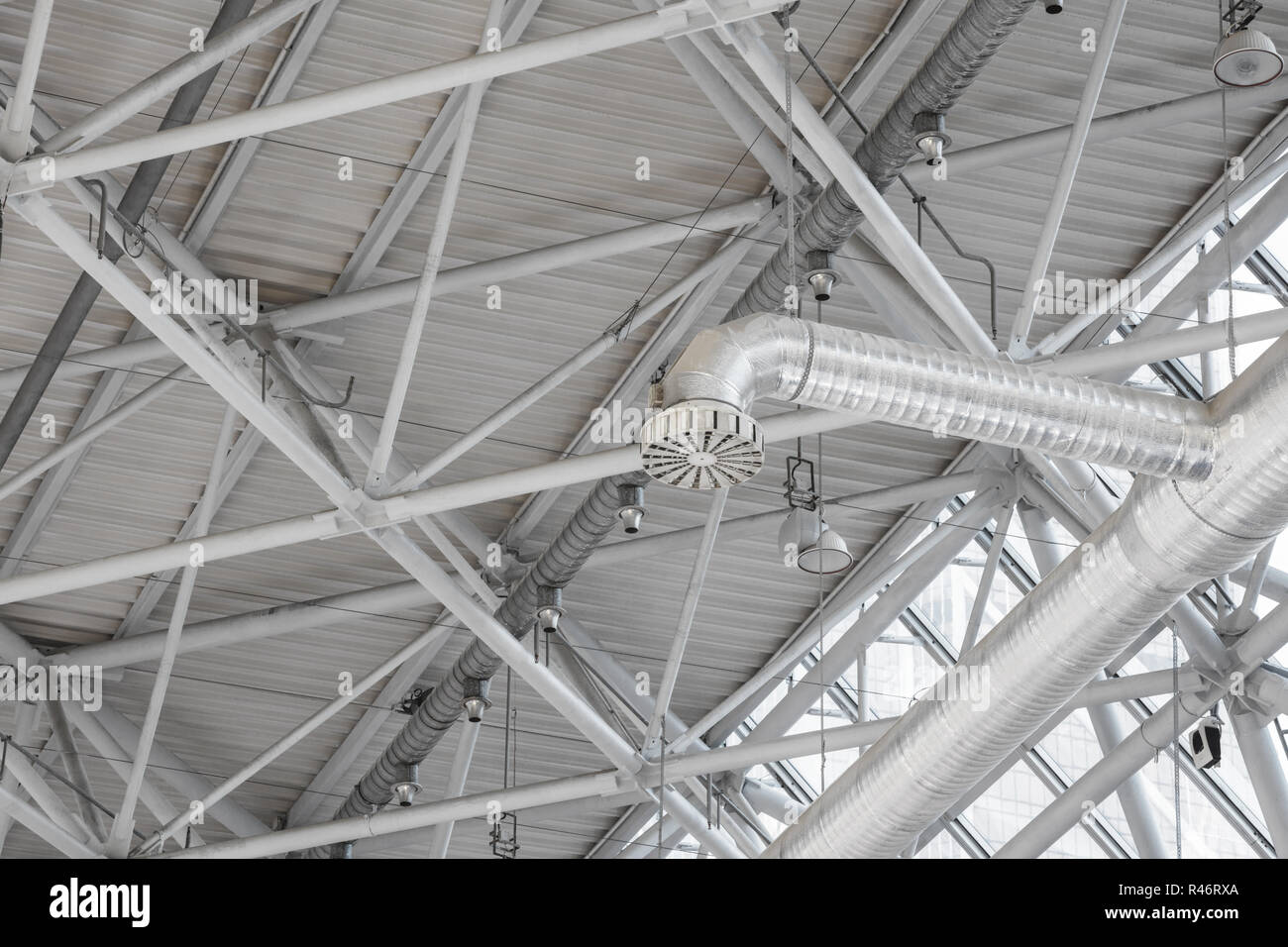 Ceiling construction air conditioning pipes hi-res stock photography ...