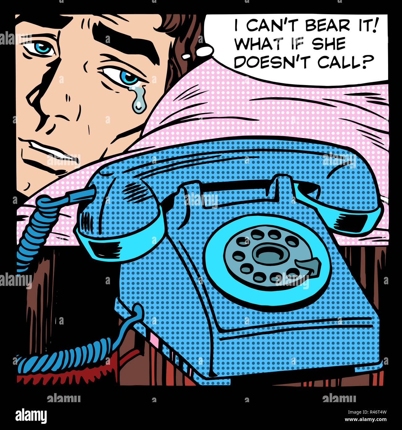 Vintage telephone humor cartoon hi-res stock photography and images - Alamy