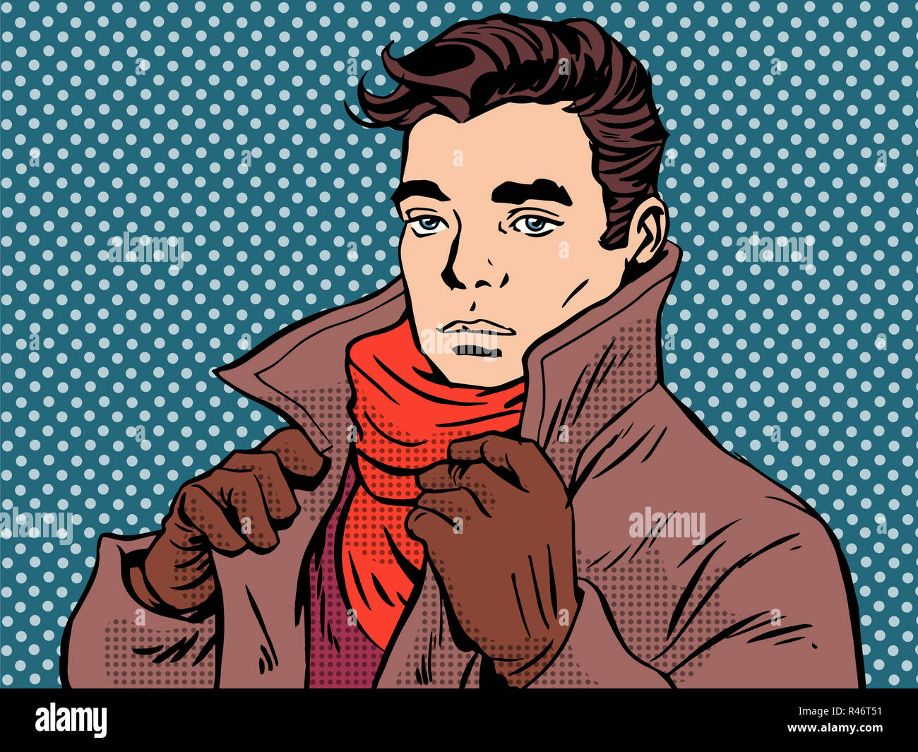 Romantic young man cold weather Stock Photo - Alamy