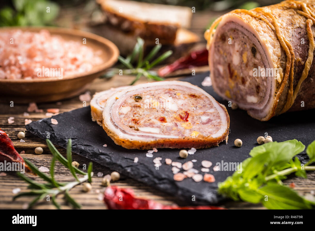 Stuffed pork meat Stock Photo - Alamy