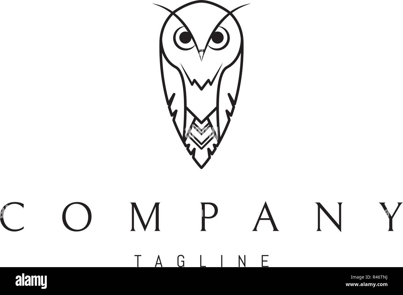 Owl line vector logo image Stock Vector Image & Art - Alamy