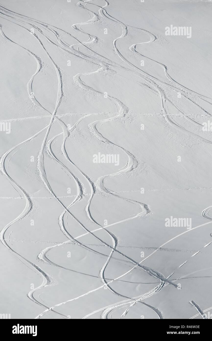 Ski Slope with Fresh Curves Stock Photo - Alamy