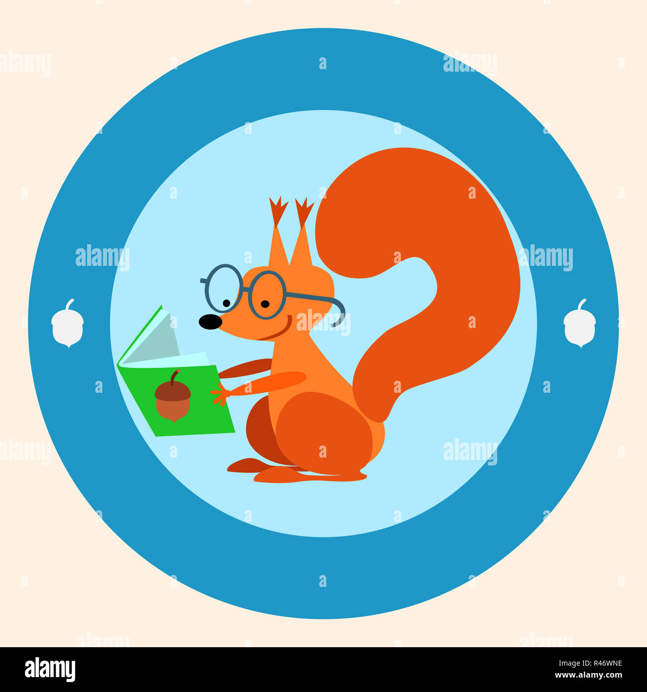 Squirrel the schoolgirl reading a book Stock Photo - Alamy