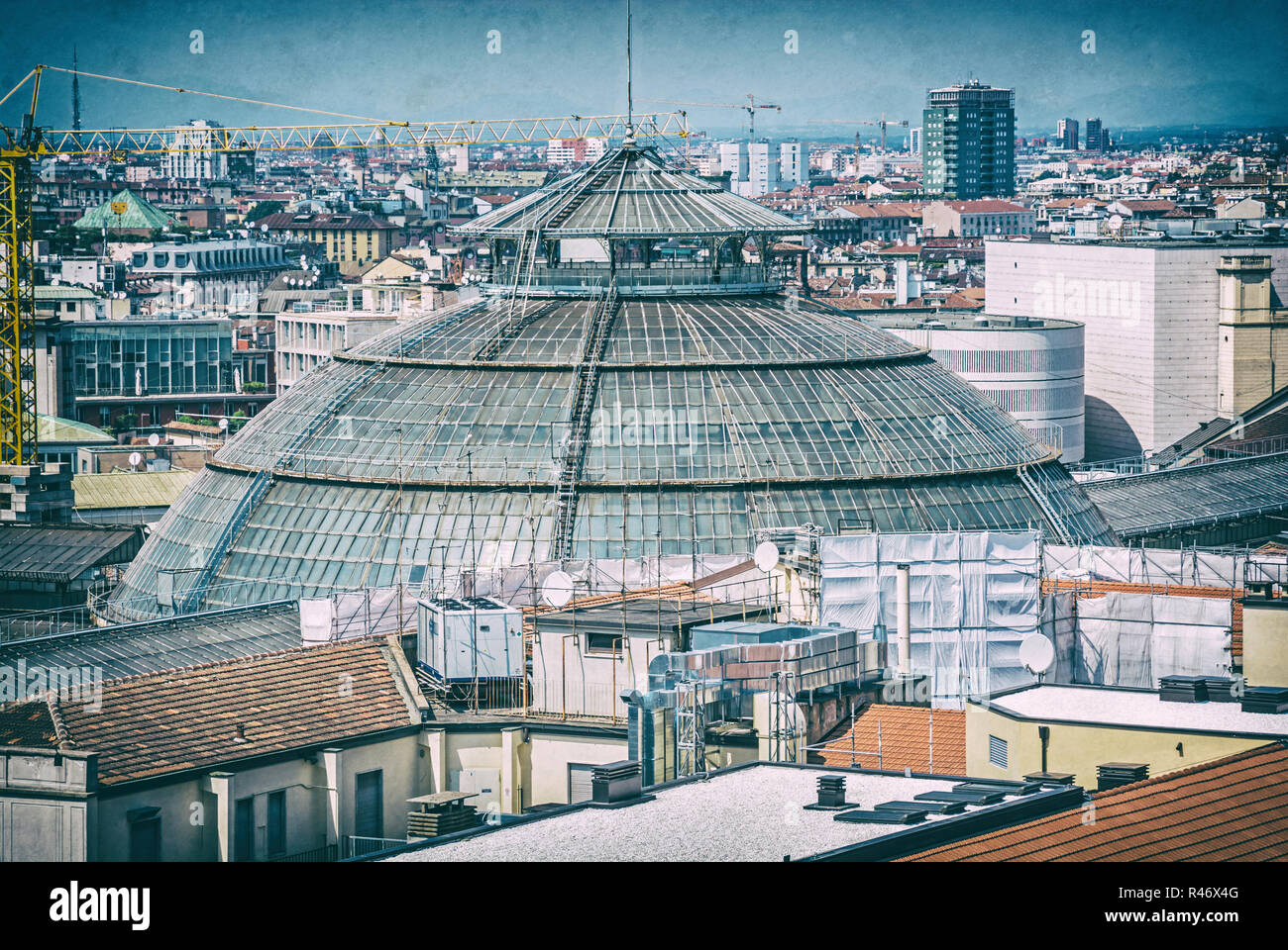 Roofs of Milan city. Milan is the second-most populous city in Italy ...