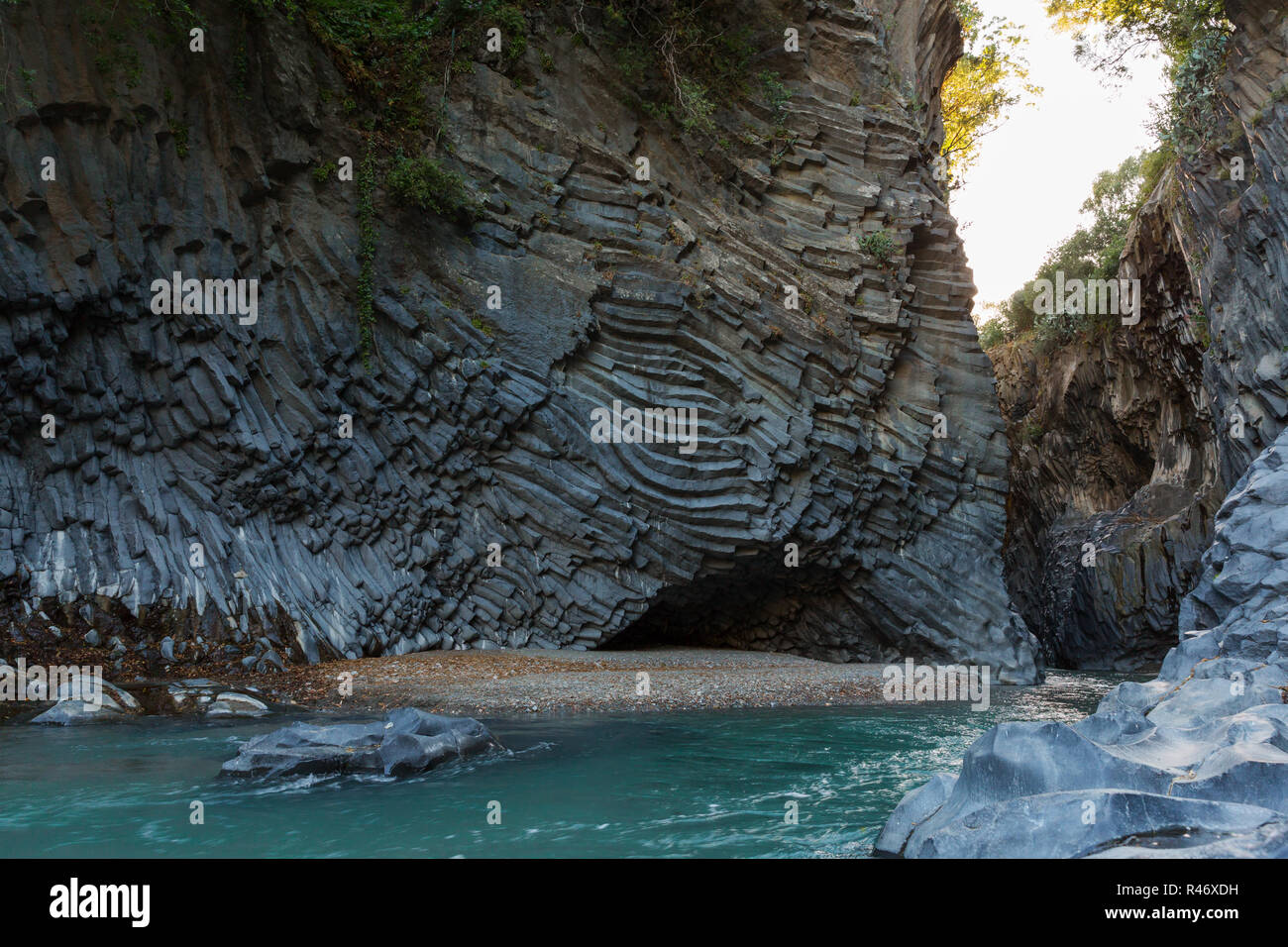 basalt canyon cave wide Stock Photo - Alamy