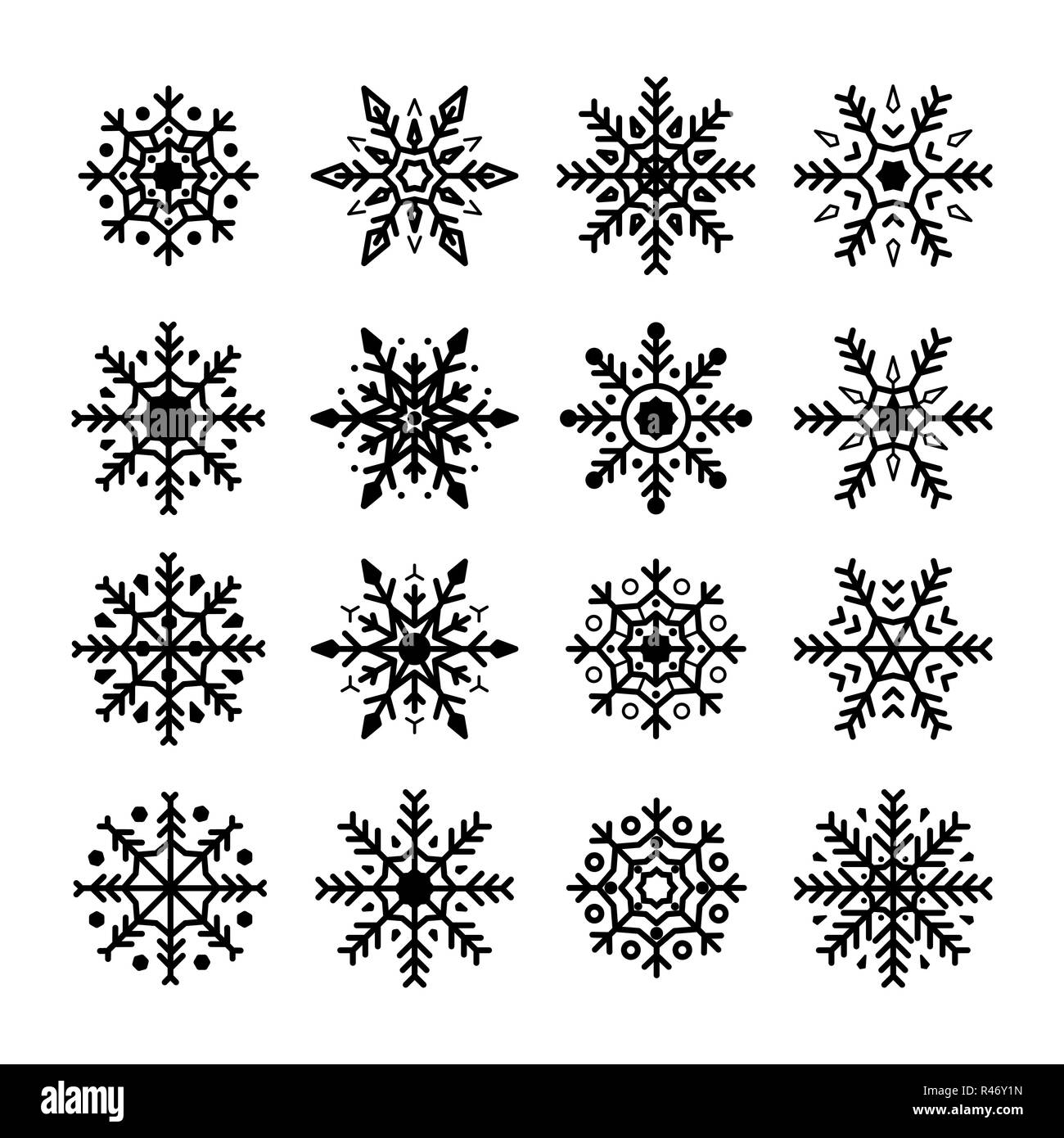 Black Snowflake Vector
