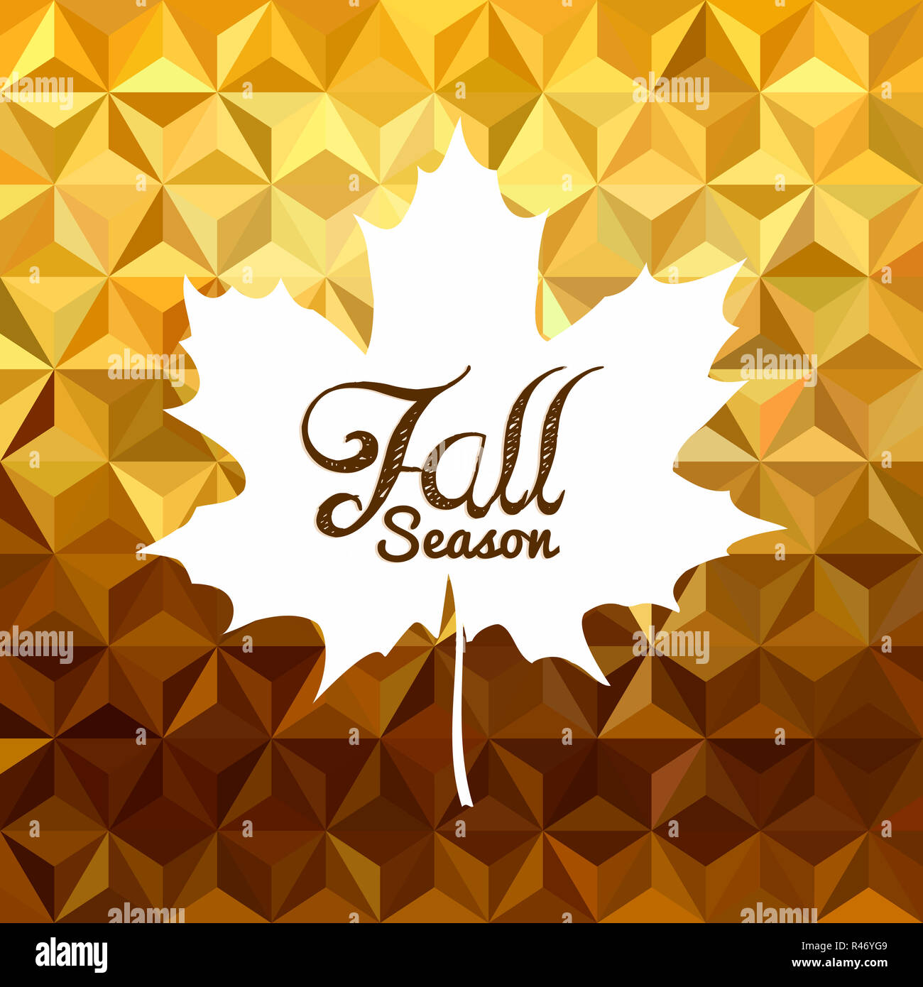Fall season gold low poly background maple leaf Stock Photo - Alamy
