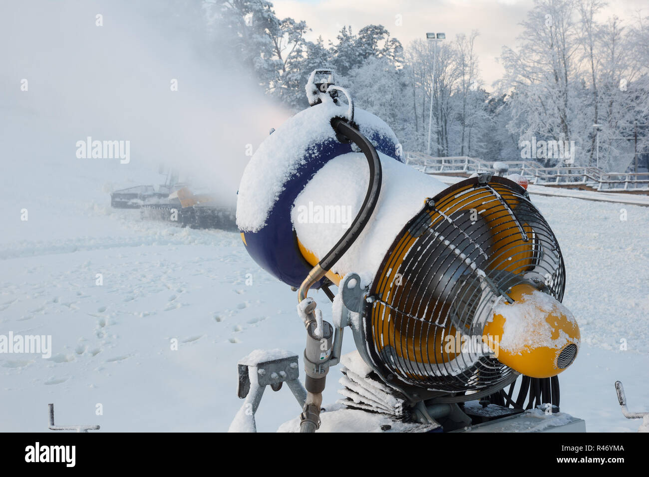 working snow cannon Stock Photo - Alamy