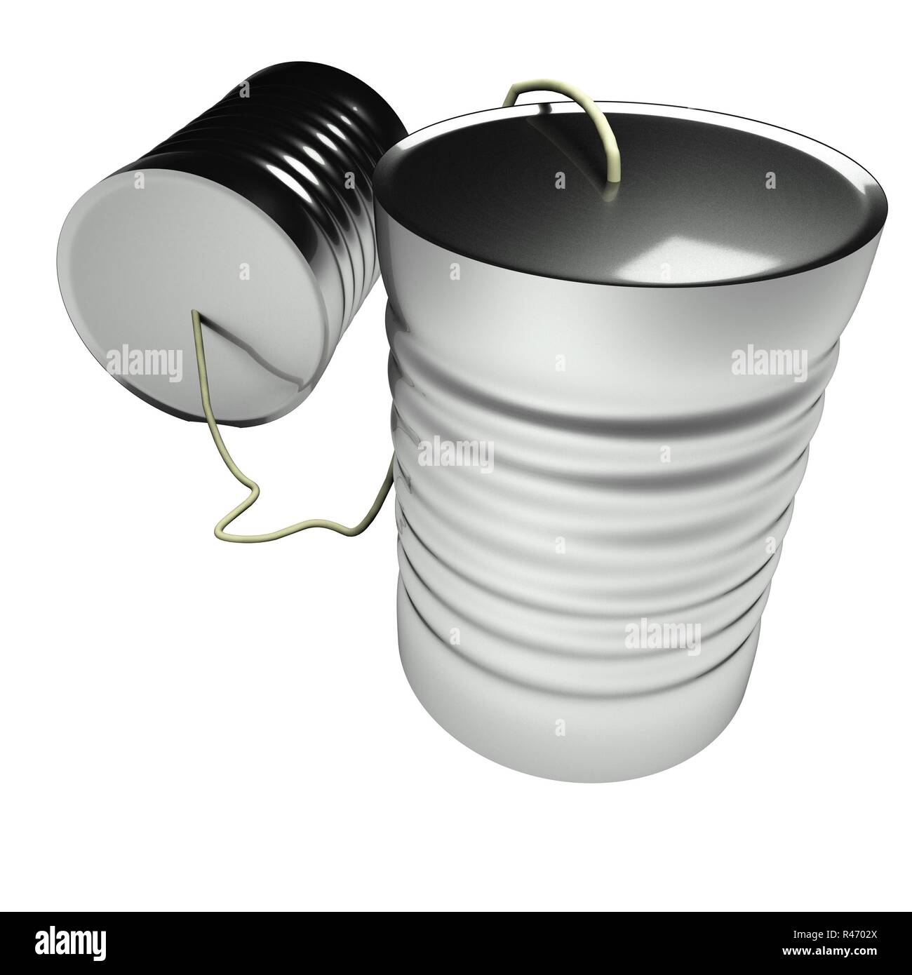 Tin can phone Stock Photo - Alamy