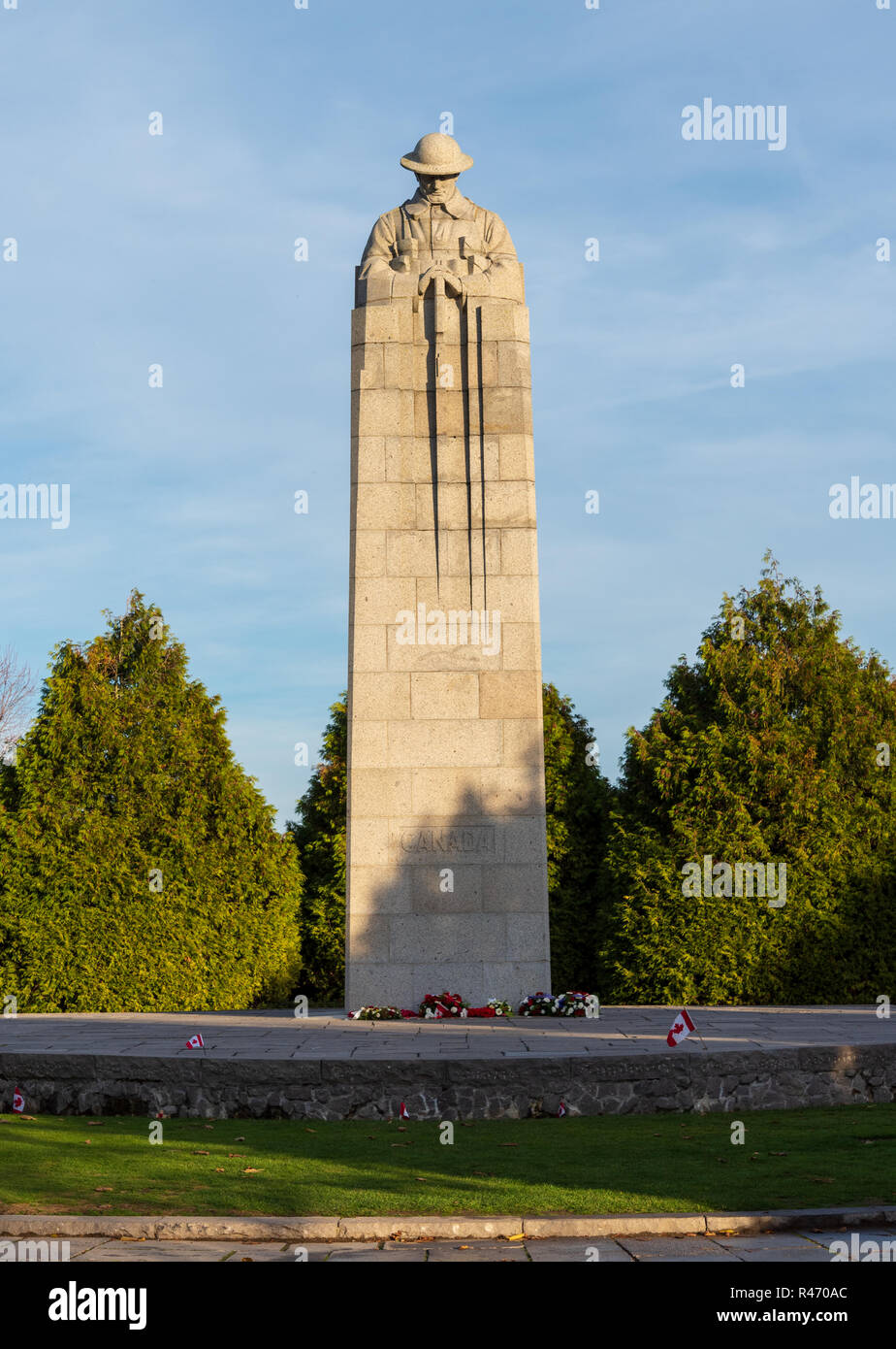 Brooding Soldier Canadian Memorial at Vancouver Corner, St Julien, near ...