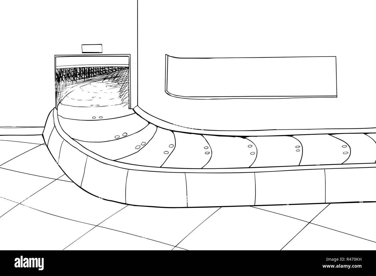 Baggage Claim Area with Carousel Stock Photo - Alamy