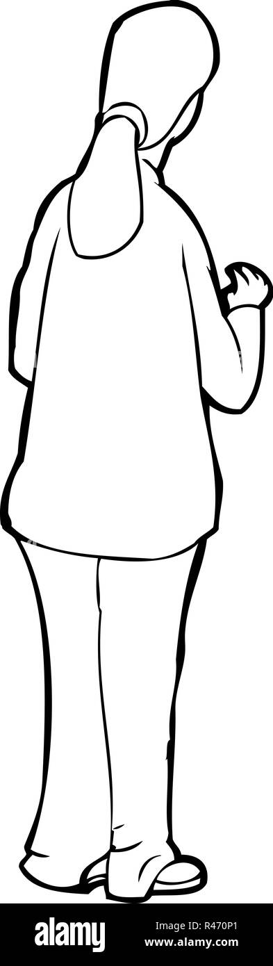 Outline of Woman From Back View Stock Photo - Alamy