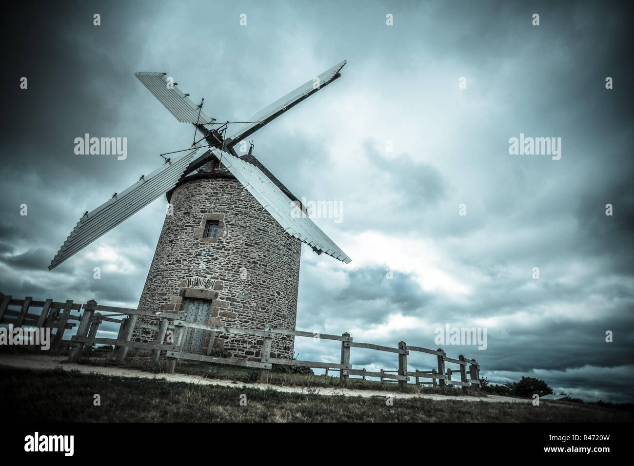 Old wind mill Stock Photo - Alamy