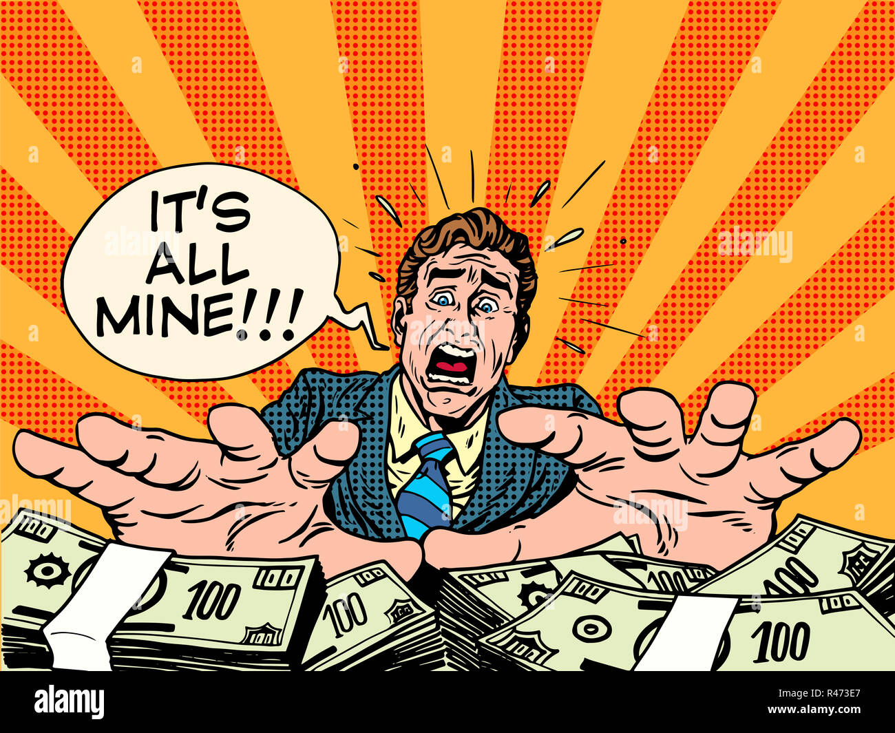 Greed wealth money business concept Stock Photo - Alamy