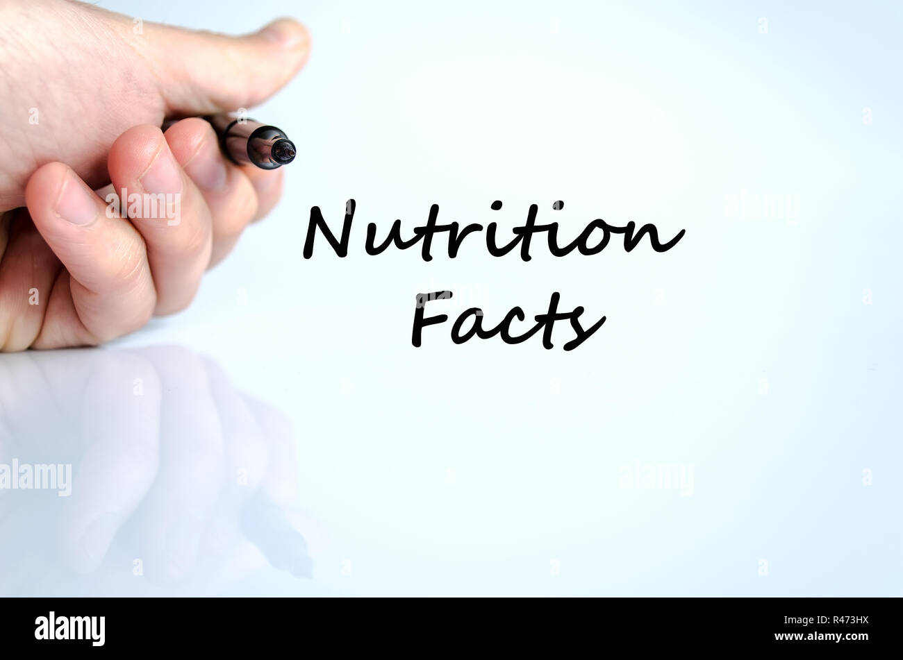 Nutrition facts text concept Stock Photo - Alamy