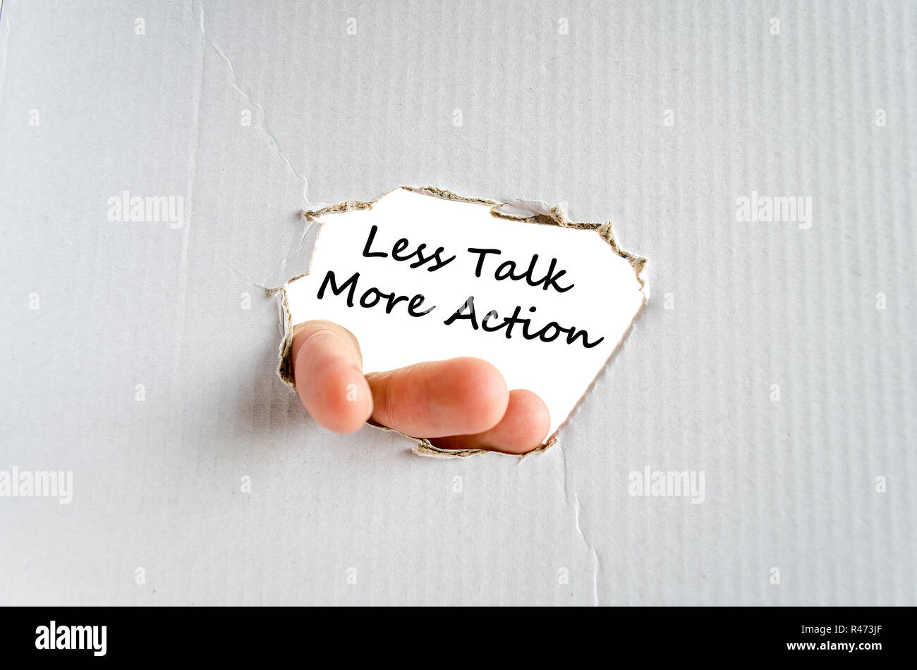 Less talk more action text concept Stock Photo - Alamy