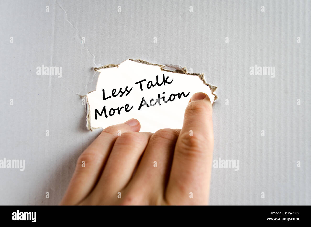 Less talk more action text concept Stock Photo - Alamy